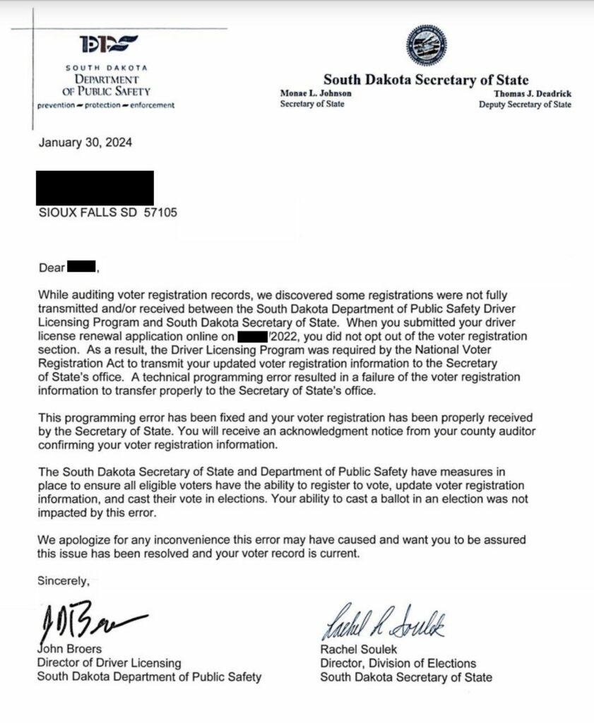 Computer Coding Error Snags South Dakota Voter Rolls | Aberdeen Insider