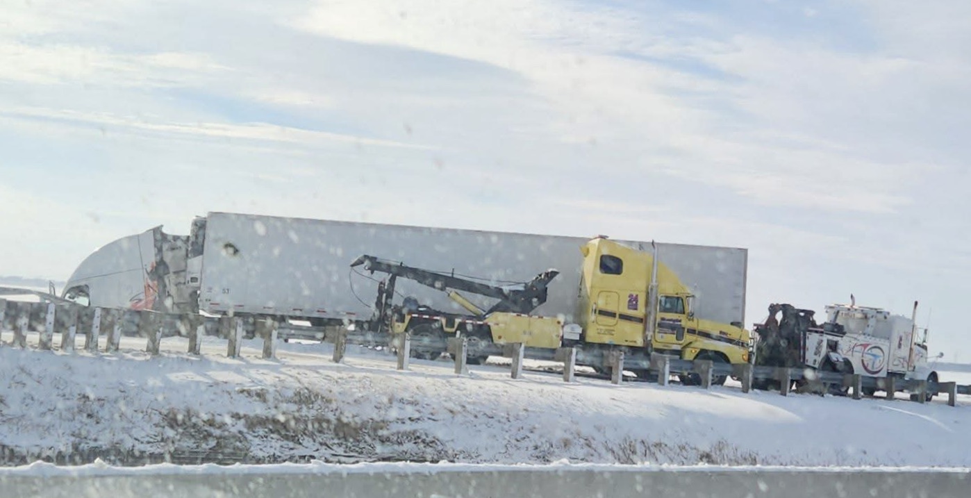Semi Partially Slides Off Overpass, Temporarily Closes Portion Of U.S ...